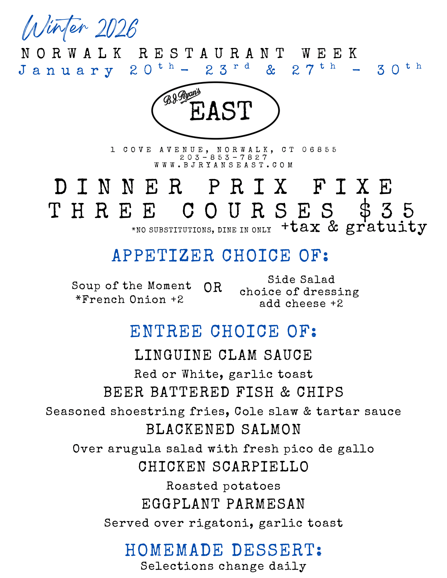 These restaurants will participate in the first winter Dine Norwalk